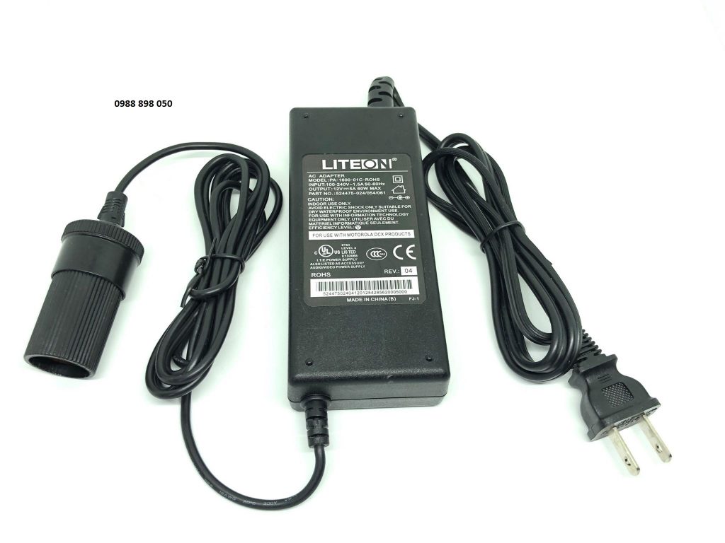 Bộ đổi Nguồn 220v Sang 12v Chân Tẩu 5a 60w ổ Cắm điện Trên Xe Hơi Hàng